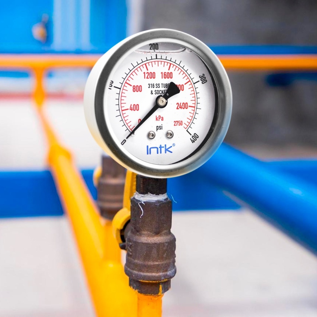 2.5” S.S. Liquid filled (O.E.M.), pressure gauge, 1/4” NPT, bottom connection, 0 to 400 psi-kPa ...